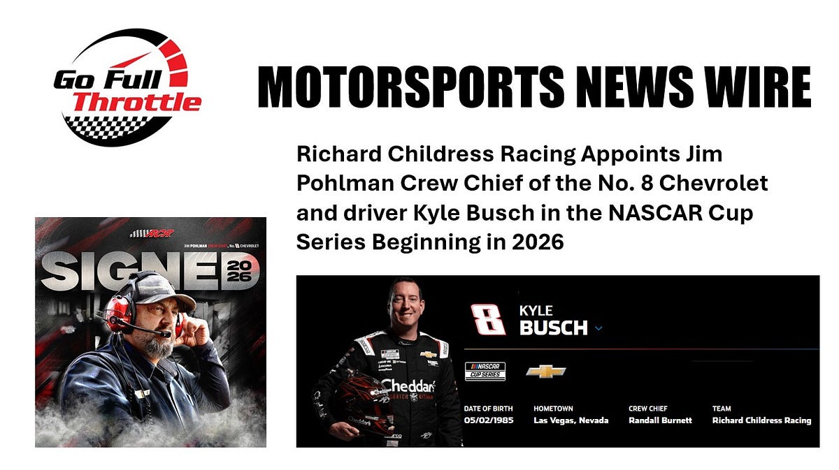 MOTORSPORTS NEWS WIRE: Jim Pohlman Named Crew Chief for Kyle Busch and ...