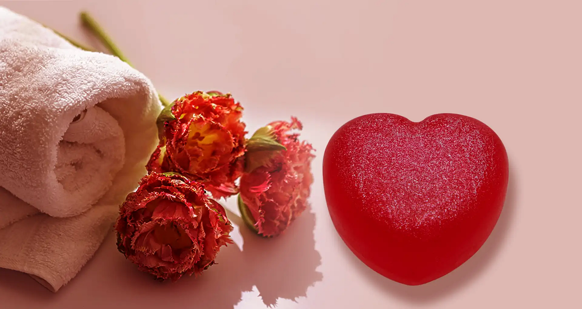 Heart shaped soap,Rose shaped soap,Gold flake soap | by Feromance | Feb ...