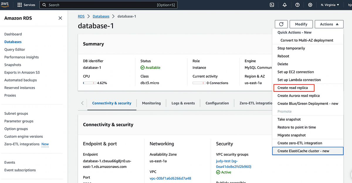 在AWS RDS Mysql建立replica - Judy’s aws sharing - Medium