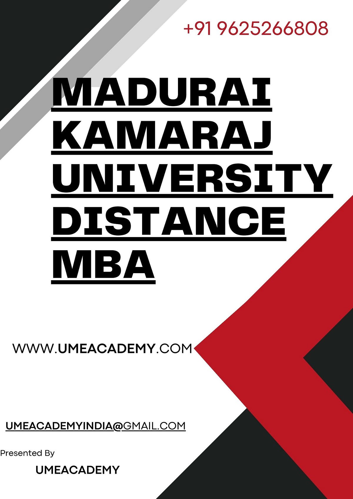 Madurai Kamaraj University Distance MBA Madurai Kamaraj University ...