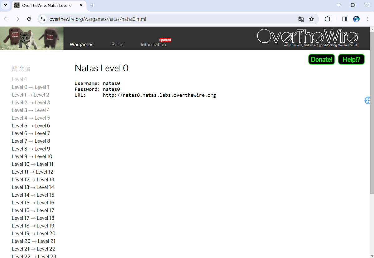 natas0 - DerpAKA696 - Medium