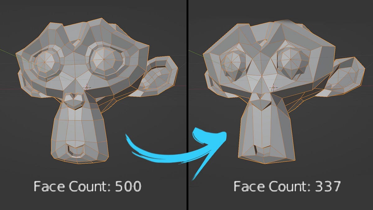 Blender Reduce Polygon menggunakan modifier - artist b cgian - Medium