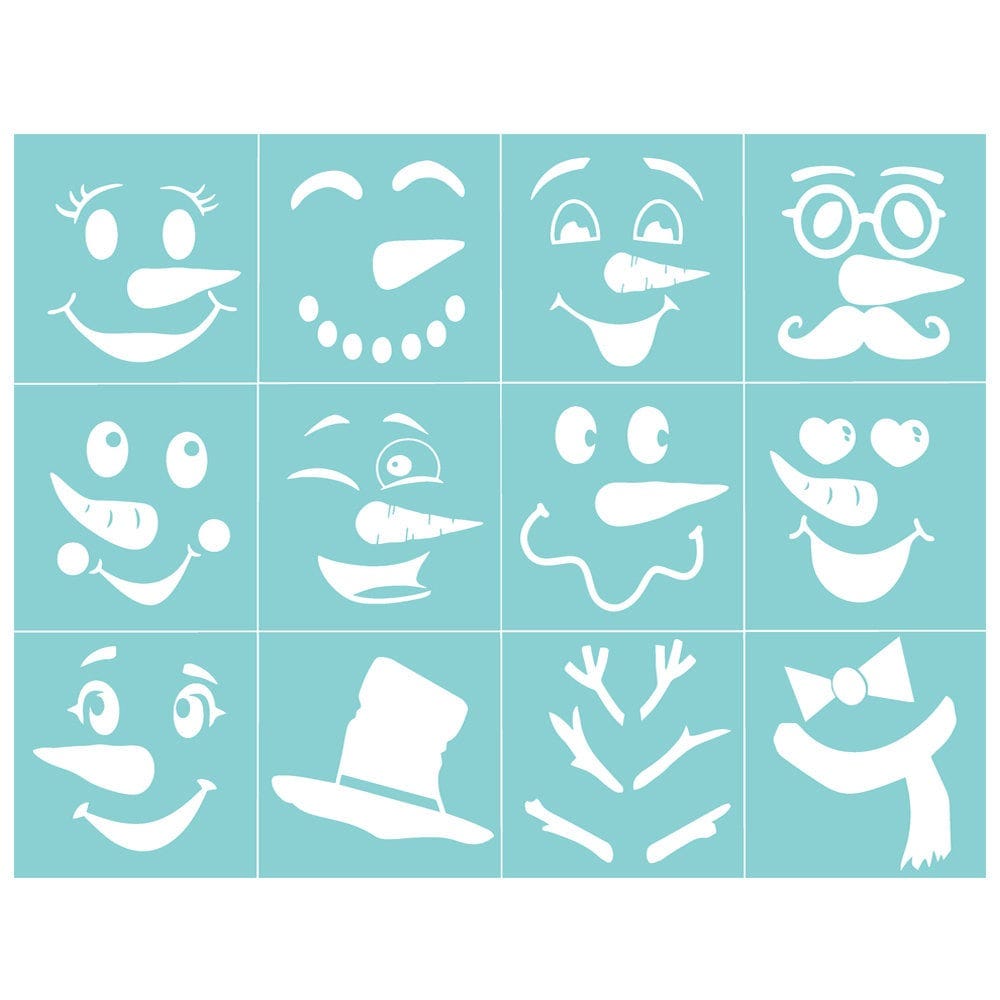 Christmas Adhesive Stencils — DIY Silk Screen Reusable Stencil — 12 ...
