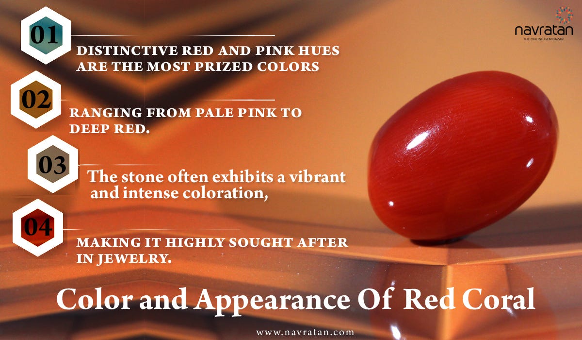 Color and Appearance of Red Coral Stone - Aftab - Medium