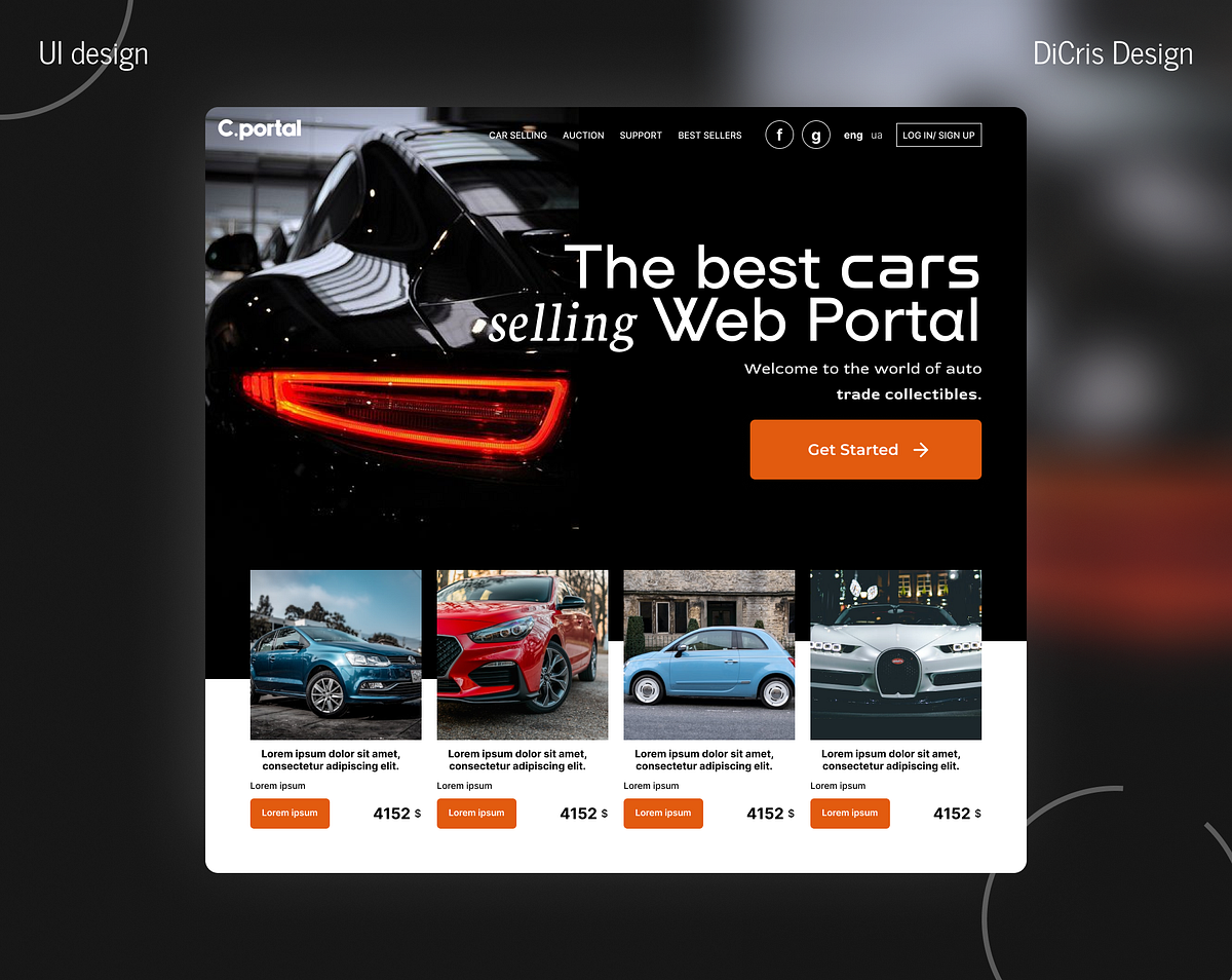 UI design challenge The car selling Web Portal Ui hero page design ...