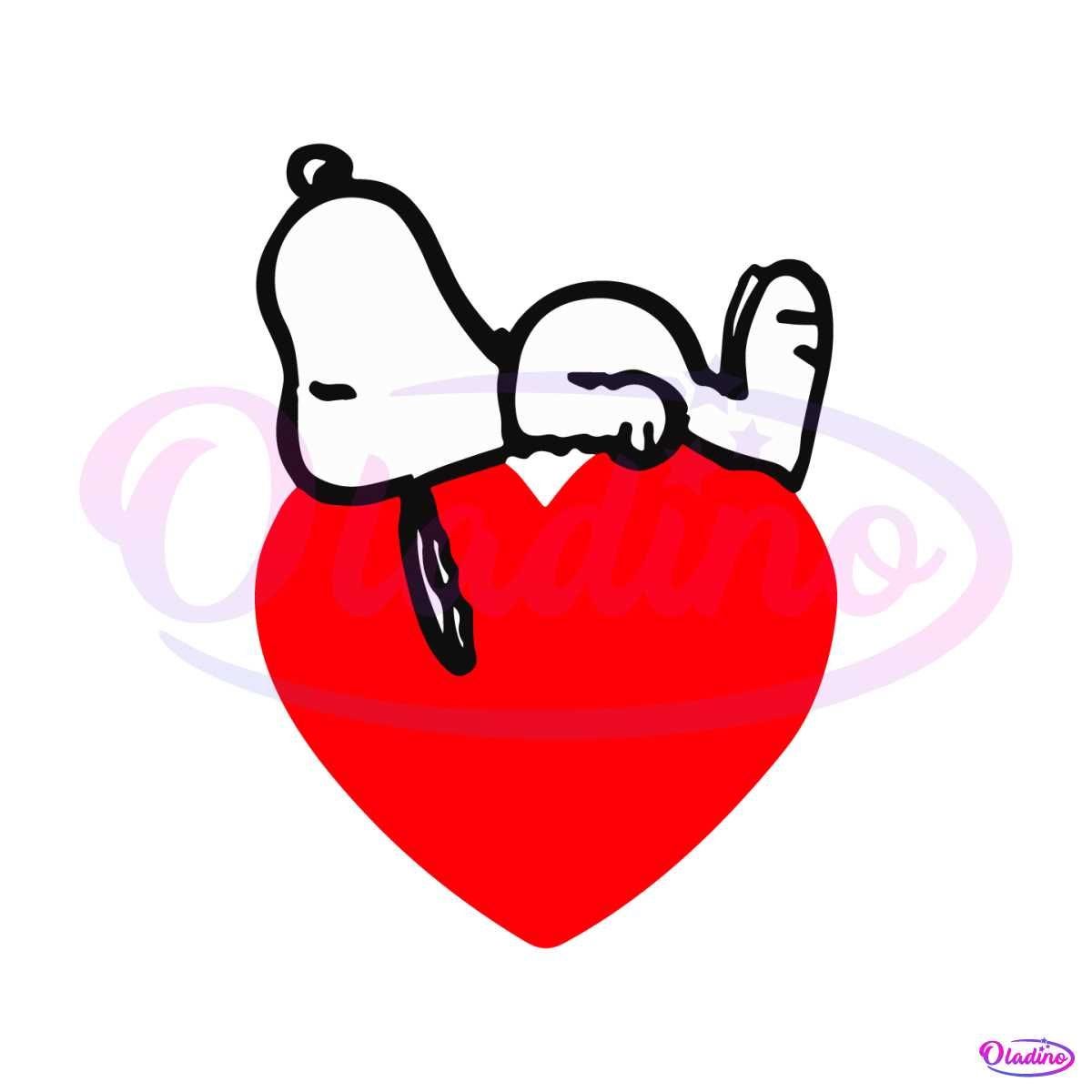 Cute Snoopy Valentine Heart SVG - Ora Thompson - Medium