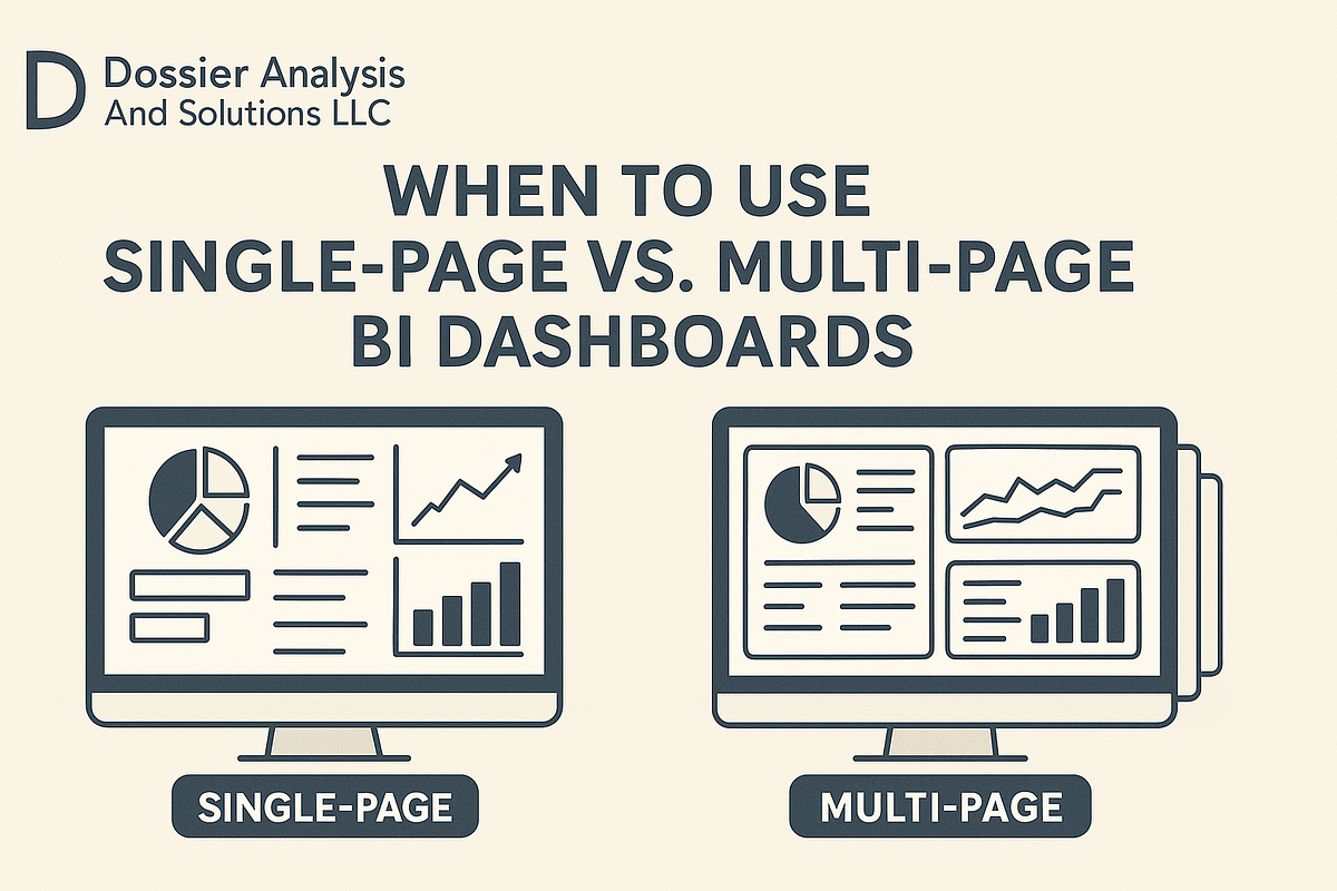 When to Use Single-Page vs. Multi-Page BI Dashboards | by Dossier ...