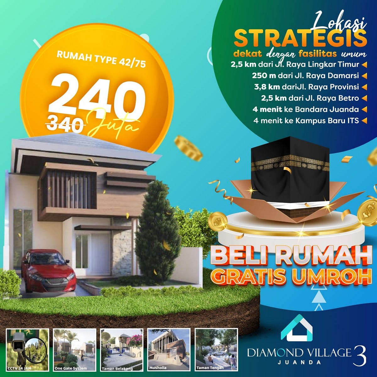 Untung Banyak, WA 0823–3511–9990, Rumah Cluster Di Sidoarjo Hanya 200 Juta-an, Diamond Village ...