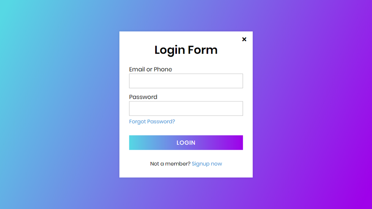 Popup Login Form Design in HTML & CSS | by CodingNepal | Medium