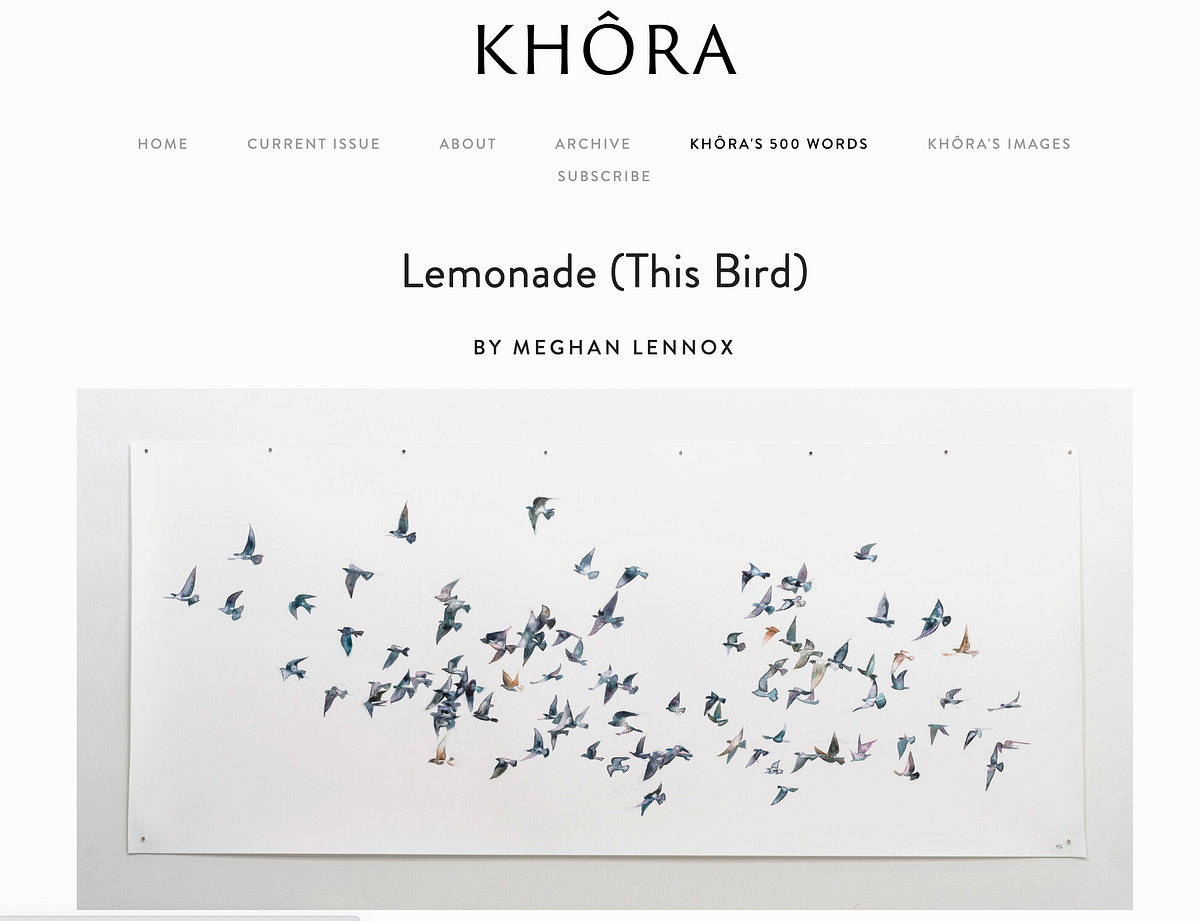 LEMONADE (THIS BIRD). by Meghan Lennox | Artwork by Molly… | by Meghan ...