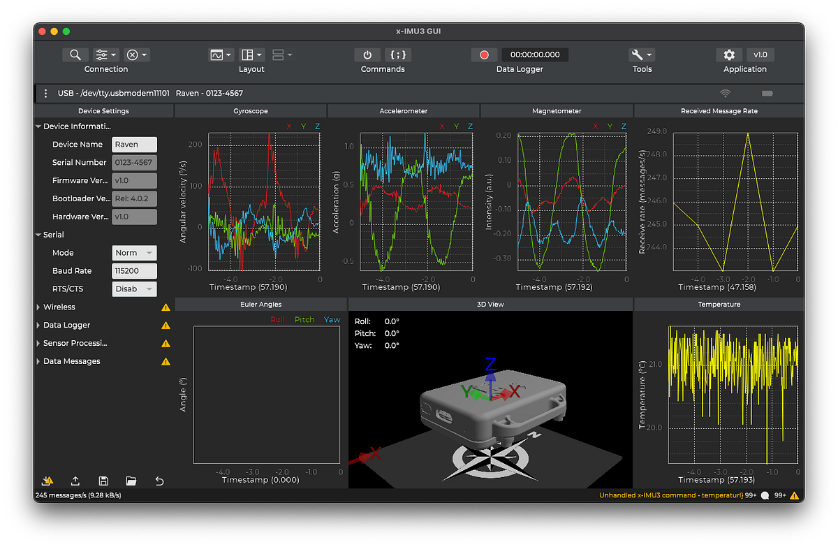An Arduino Library For The X IMU3 GUI IMU Data Visualisation Tool By