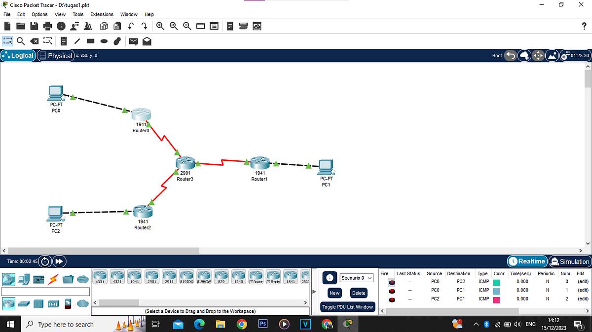 Tutorial Konfigurasi Static Routing via Cisco Packet Tracer | by Ginkazu | Dec, 2023 | Medium