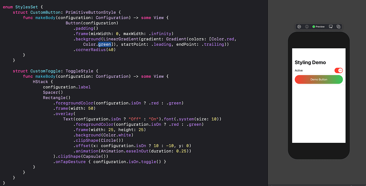 Building Custom Styles on SwiftUI Views | by Prafulla Singh | The Startup | Medium