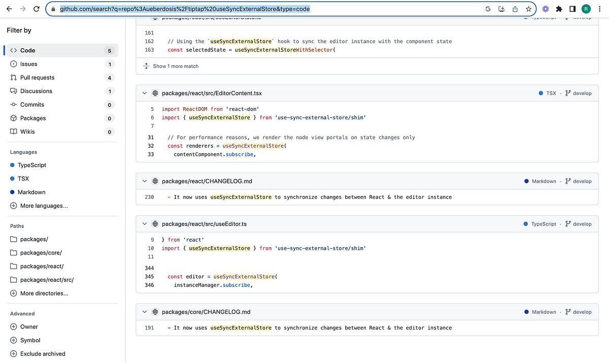 useSyncExternalStore usage in TipTap source code | by Ramu Narasinga | Jan, 2025 | Medium