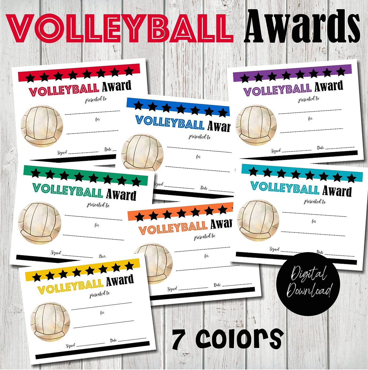 Volleyball Awards, Volleyball Certificates, Sports Awards, Sport ...