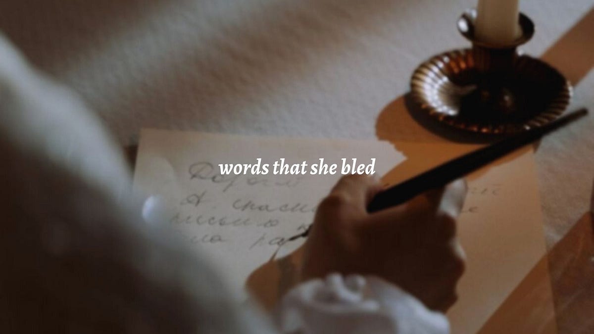 Chapter 7: Words That She Bled. “Did you bring it?” | by aera | Feb, 2024 | Medium