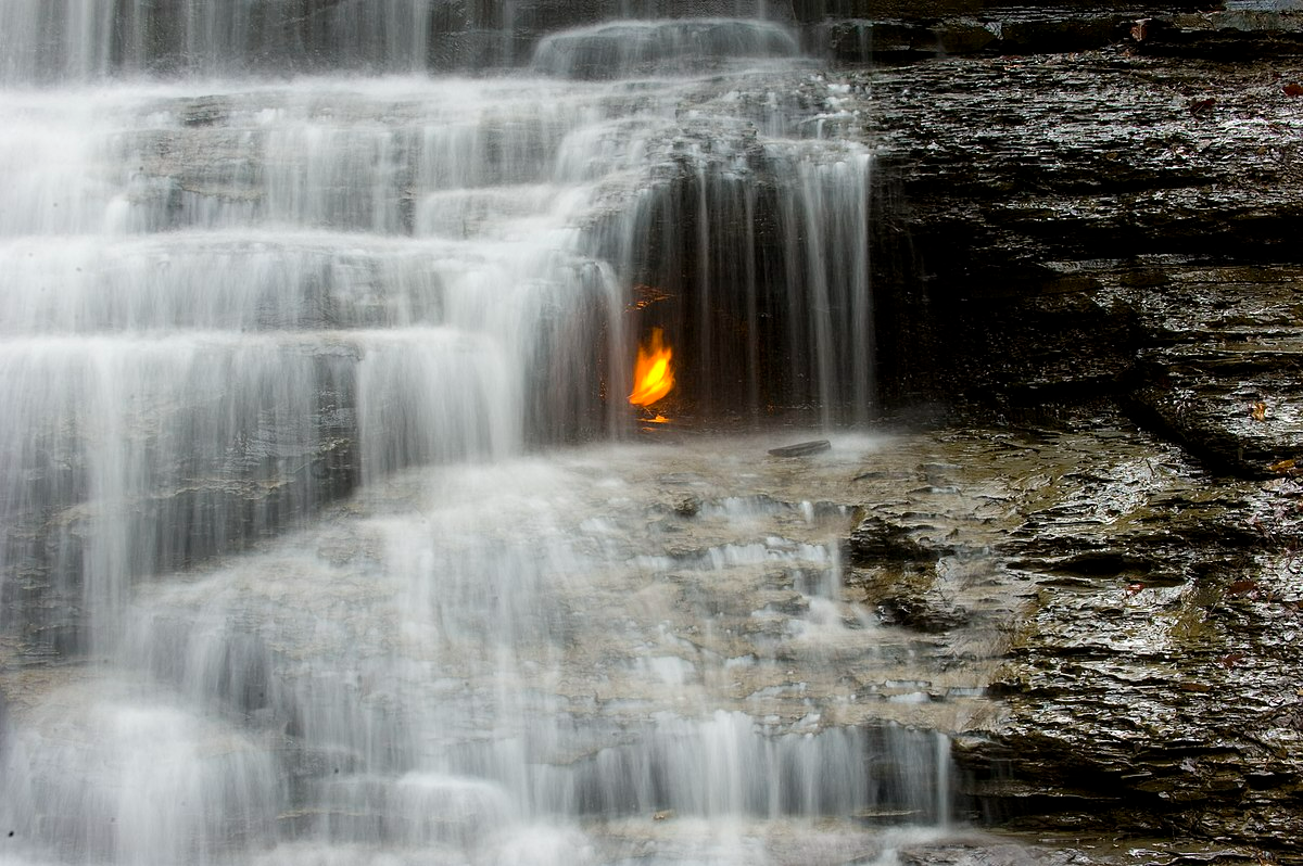 Did You Know…There Is a Small Waterfall With a Mysterious Flame Burning ...