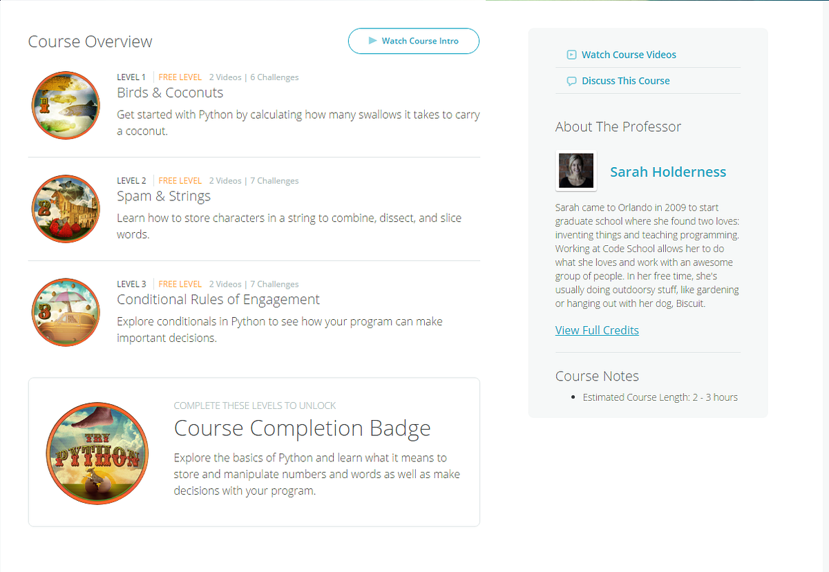 Learning Python with Code School. This week I’m going to attempt to ...