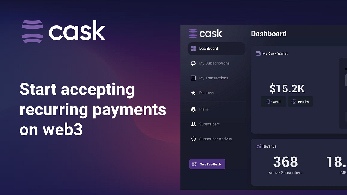 How to start accepting recurring crypto payments on web3 | by Cask Protocol | Medium