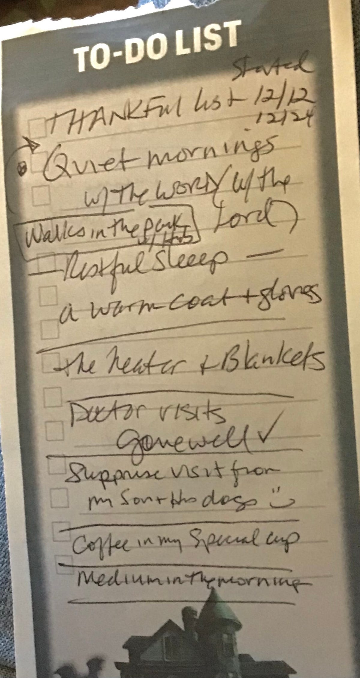 My “One thing” in the morning Thankful list (12/12 to 12/24) | by Lu ...