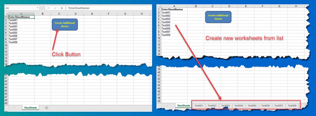 MS Excel Tip — VBA to Create Worksheets from List of Names | by Don Tomoff | Let’s Excel | Medium