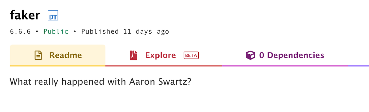 Faker.js y Aaron Swartz. Breve tutorial para generar datos… | by Alex | Medium