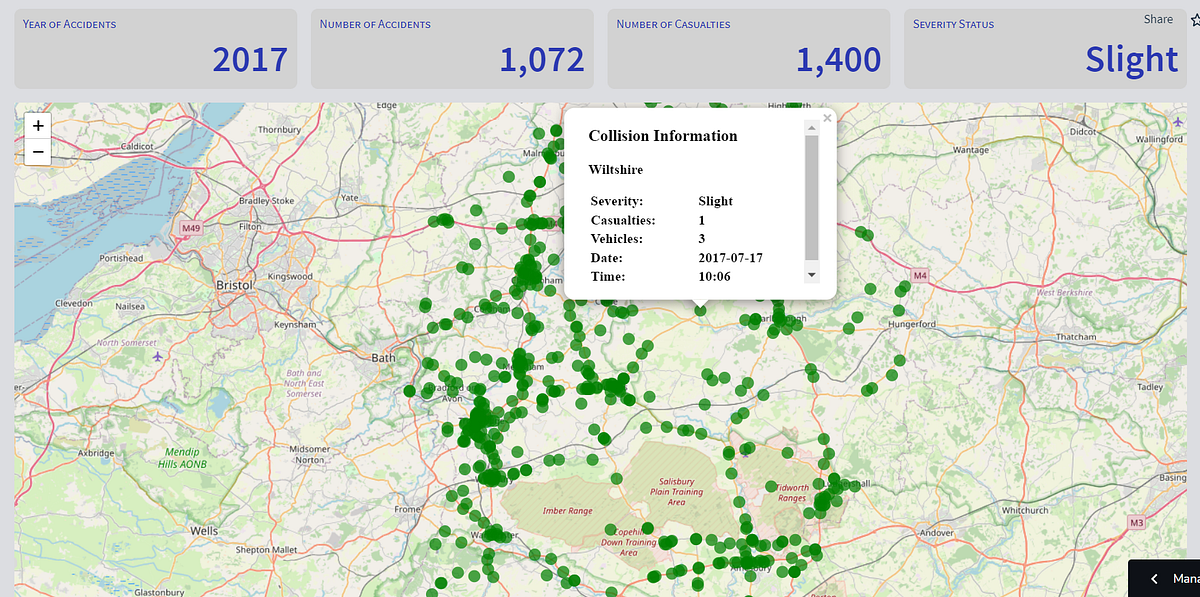 Streamlit with Folium to visualize accidents in the UK | by Owais | Medium