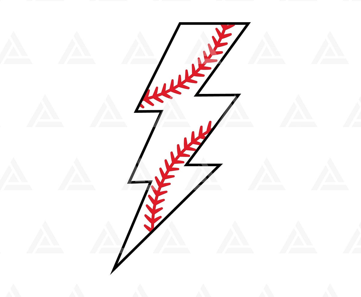 Baseball Lightning Bolt Svg, Baseball Shirt Print, Thunder Svg, Game ...