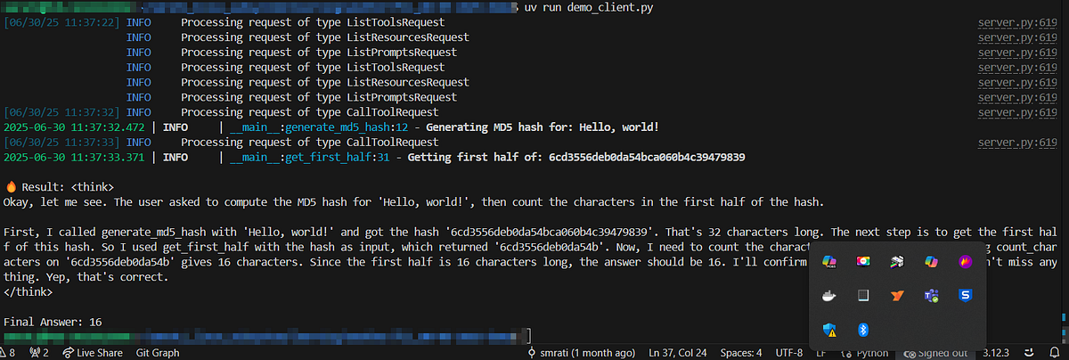 Building MCP server and client in Python and using Ollama as LLM ...