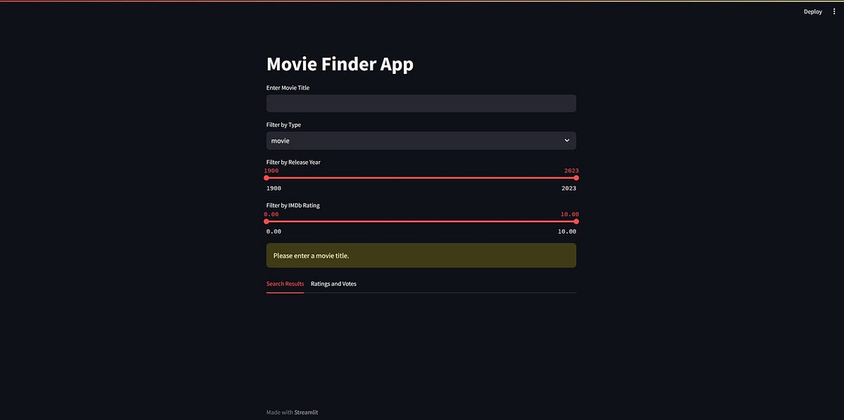Creating A Movie Finder App With Streamlit And Omdb Api By David Akim Medium
