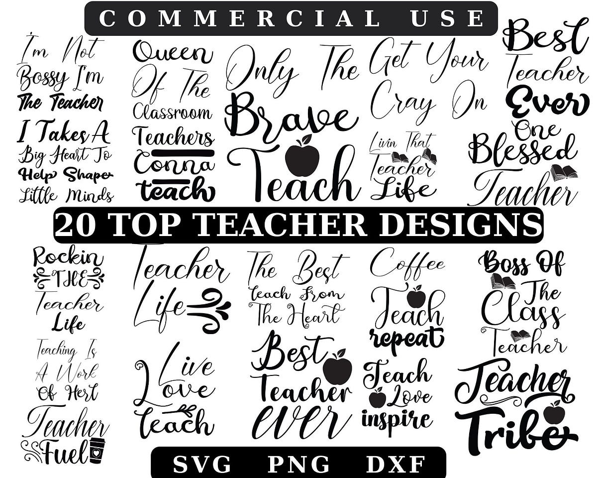 Teacher Svg Bundle, Teacher svg, Teacher Gift Svg, Teacher shirt Svg ...