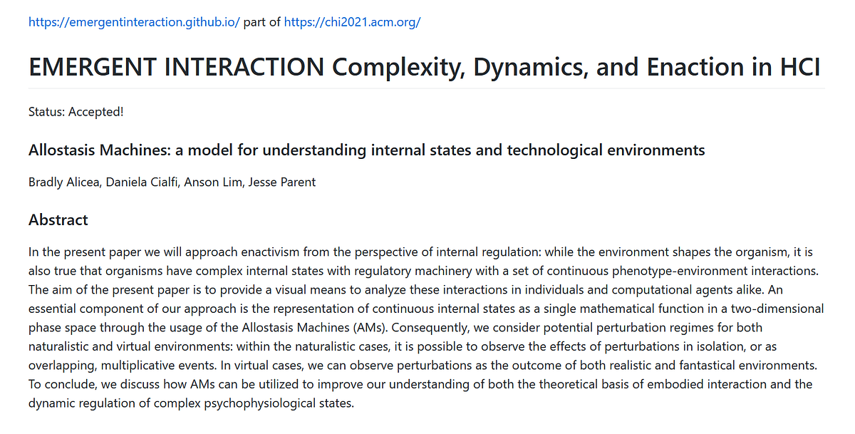 Allostasis Machines, Acceptances, and More Ahead | SMN 21.02.27 | by ...