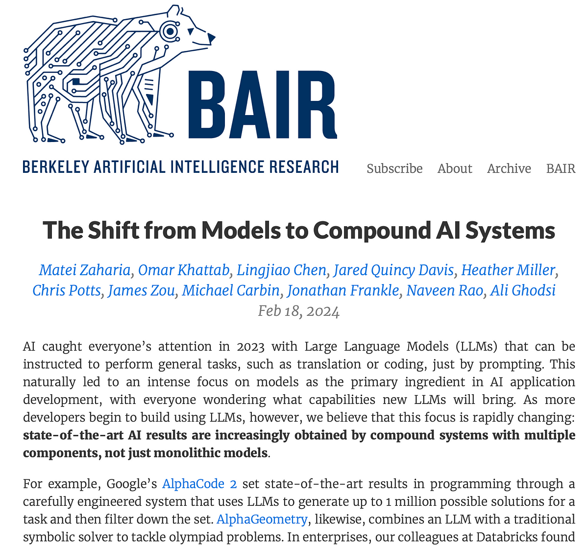 The Critical Role of Compound AI Systems and the Transformative ... The Critical Role of Compound AI Systems and the Transformative ...