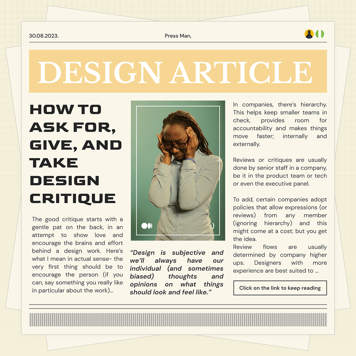 How to ask for, give, and take design critique | by thepressman ...
