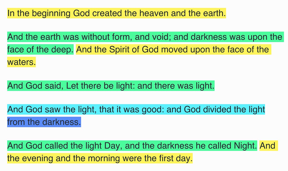 The Emphasis of Genesis. The first verses of the King James… | by ...