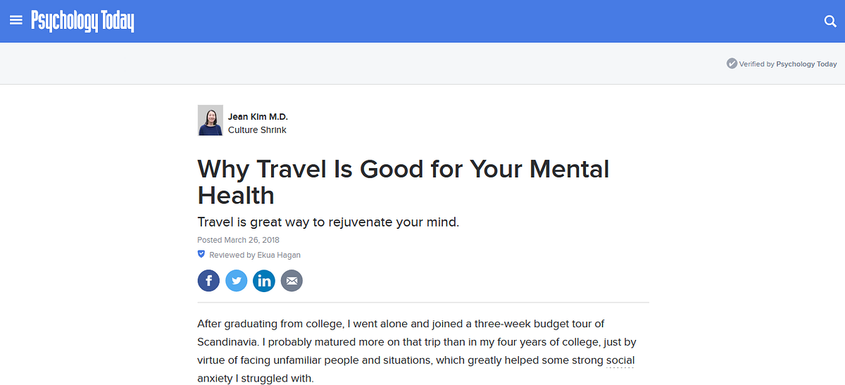 Travel Power: Why Travel Is Good For Your Mental Health: Travel Is ...