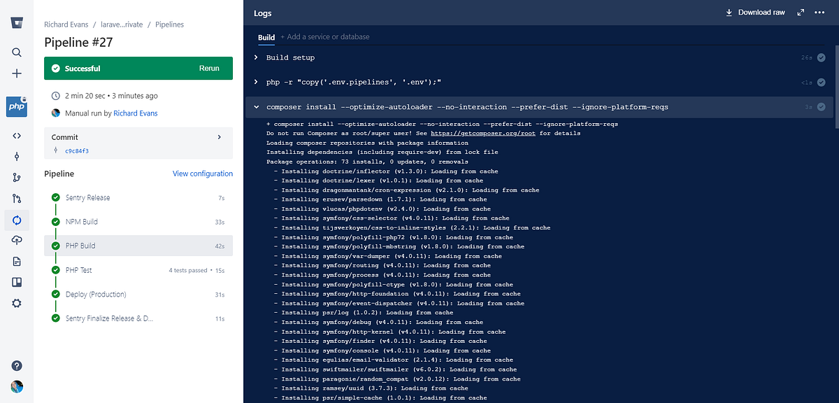 Laravel Continuous Integration & Delivery with Bitbucket Pipelines | by Richard Evans | Medium