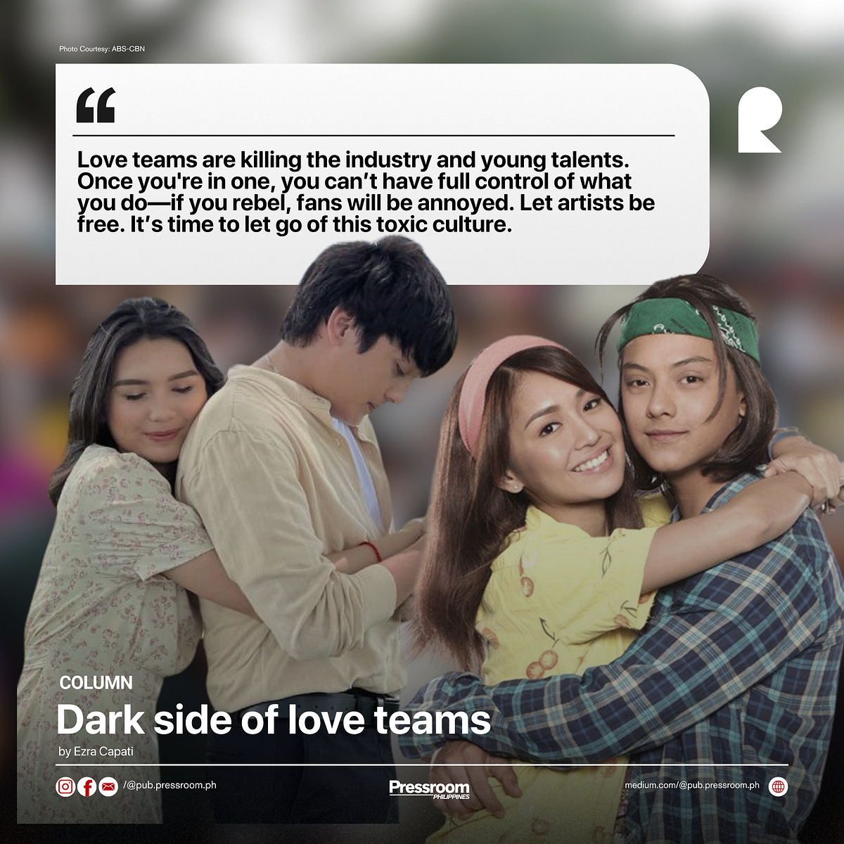 Dark side of love teams. by Ezra Capati | by Pressroom Philippines | Medium