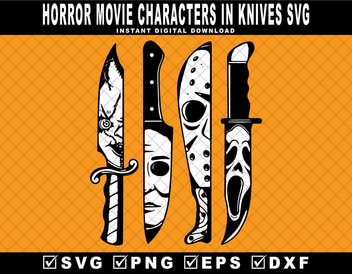 Horror movie characters in knives SVG, Michael Myers Svg, Jason ...