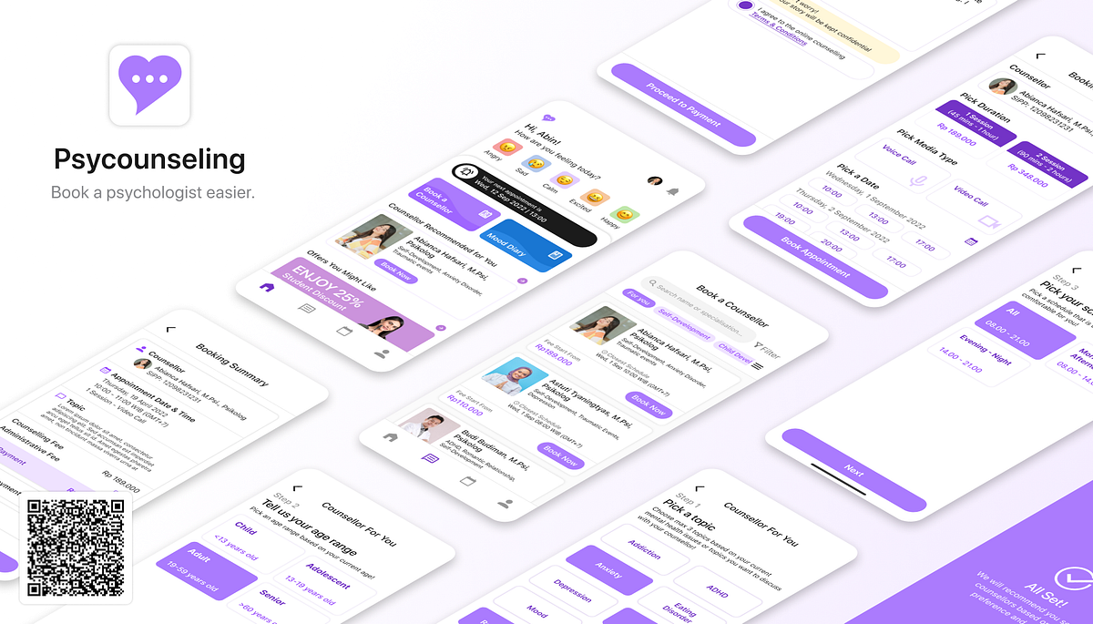 Book Online Counseling Easily! - UI/UX Design Case Study | Zachranti ...