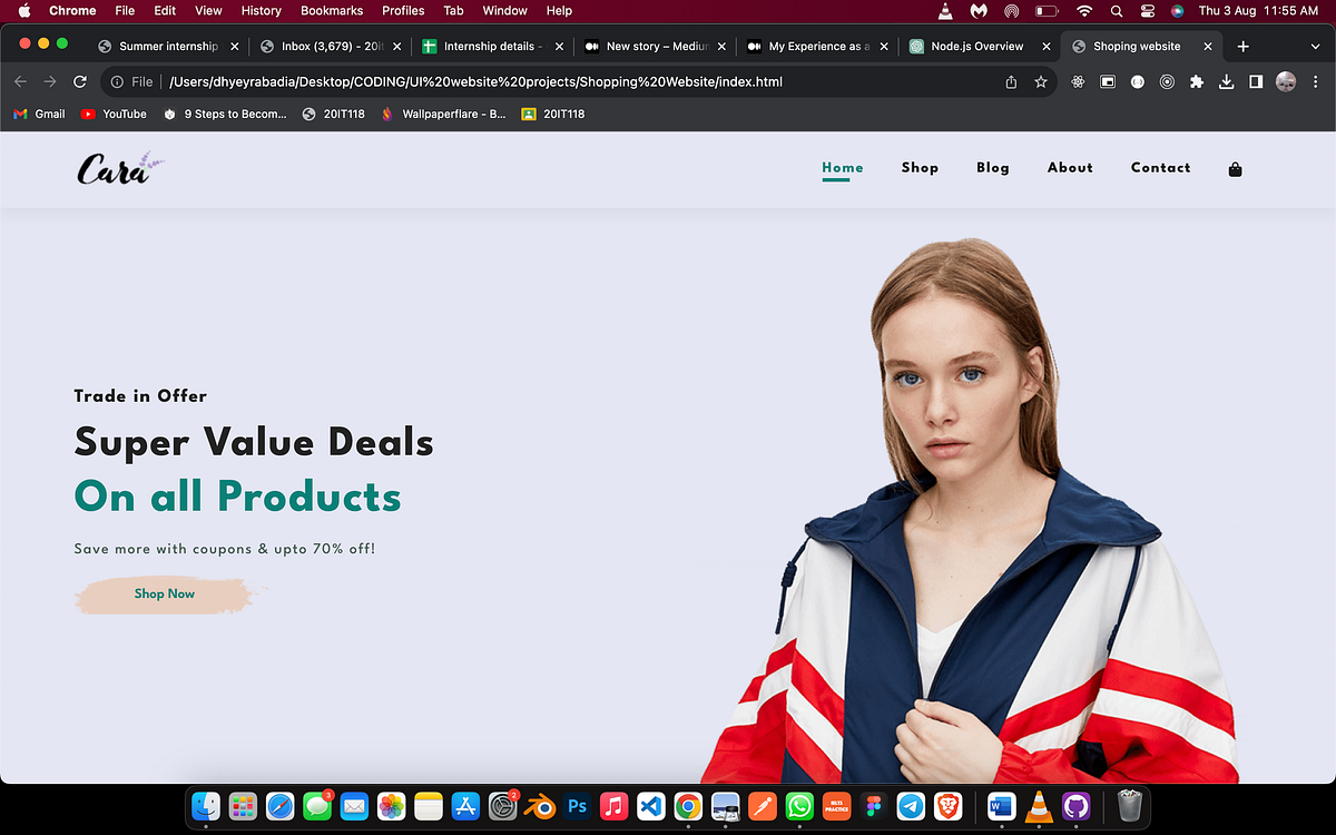 Summer Internship. HTML & CSS | by Dhyey Rabadiya | Medium