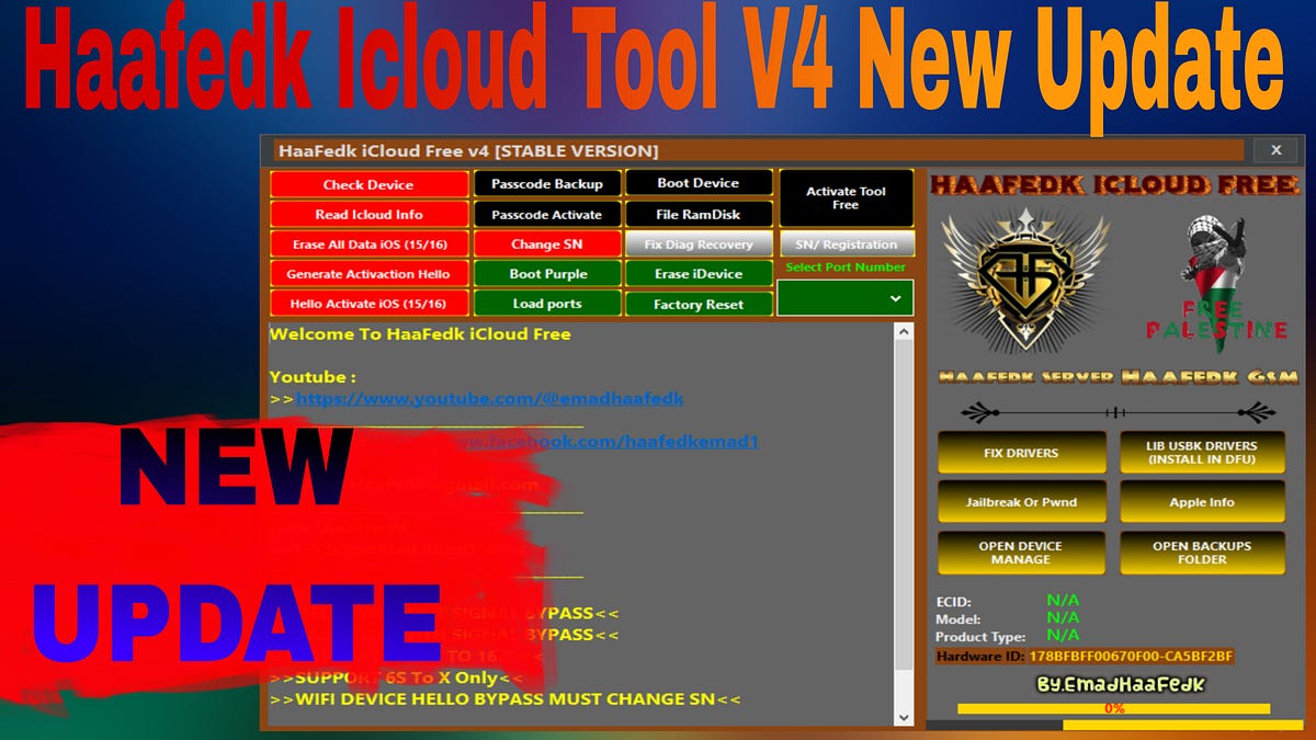 HaaFedk iCloud Tool V4 Free Icloud Bypass Latest Update 2024 | by SMC ...