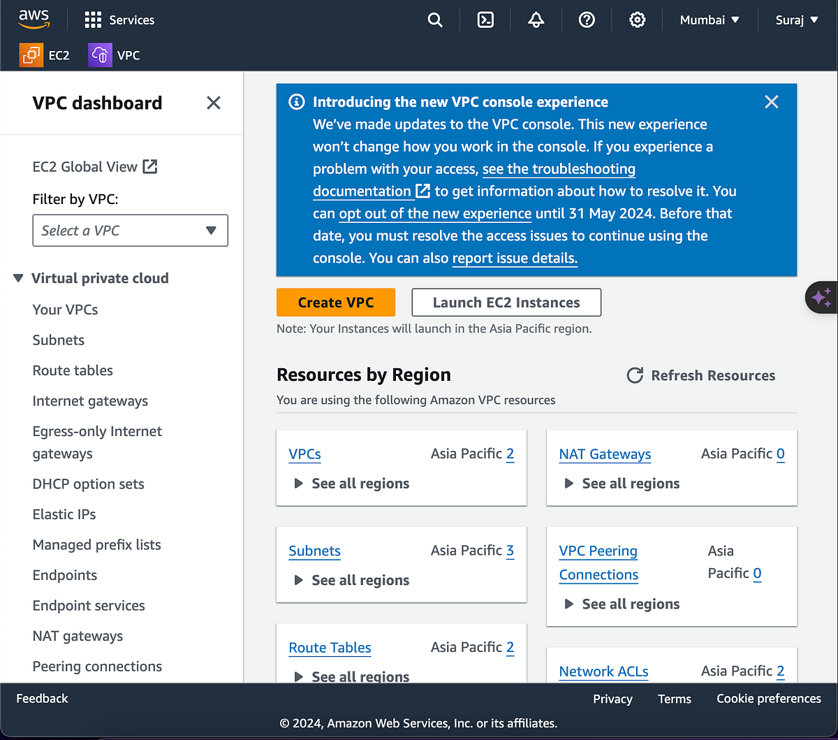 How to Create a VPC in AWS. VPC: A Virtual Private Cloud (VPC) is a… | by Sai Suraj Matta | May ...