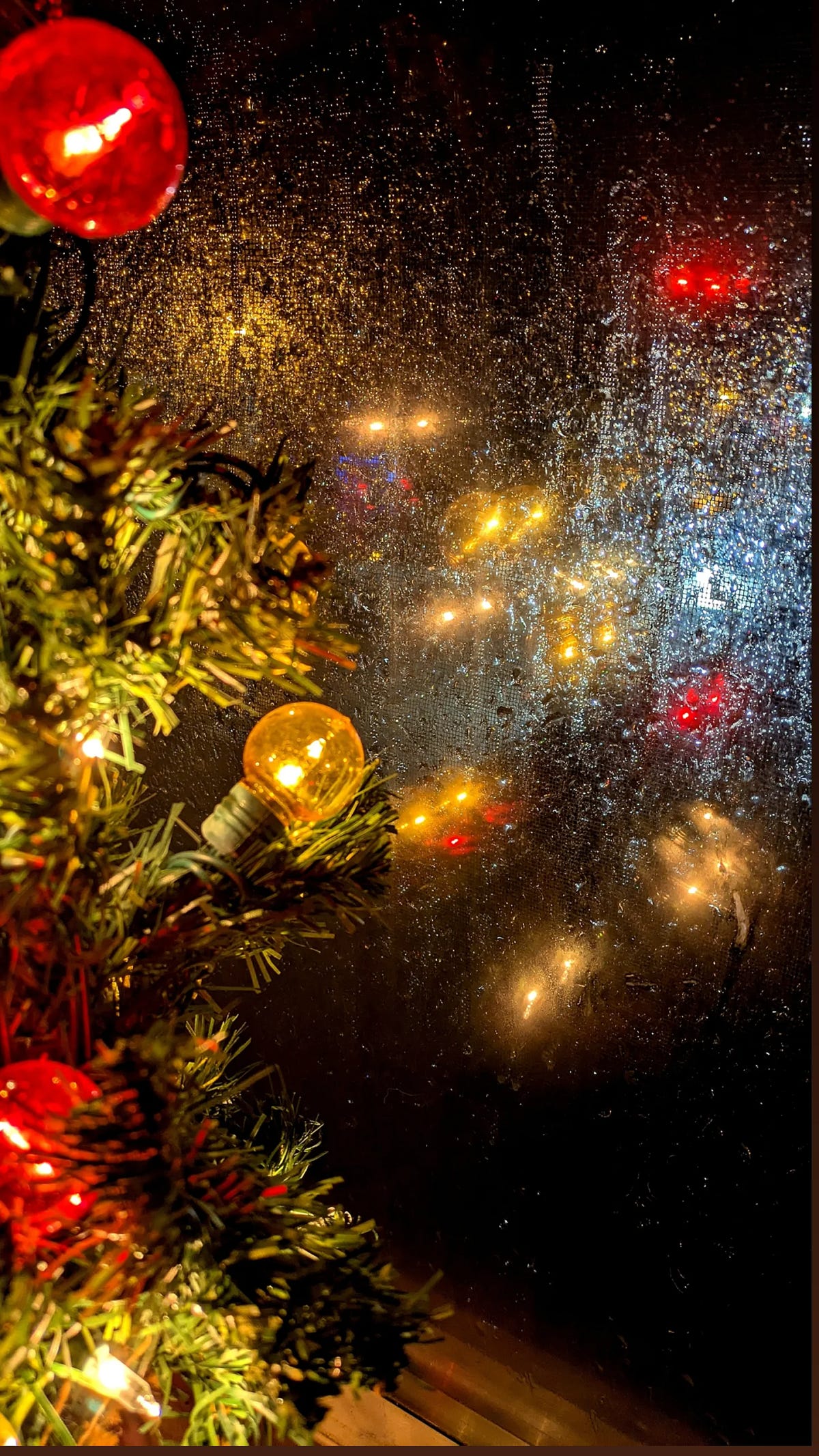 Christmas Lights Reflected in the Rain of a Peaceful Sunday Night | by ...