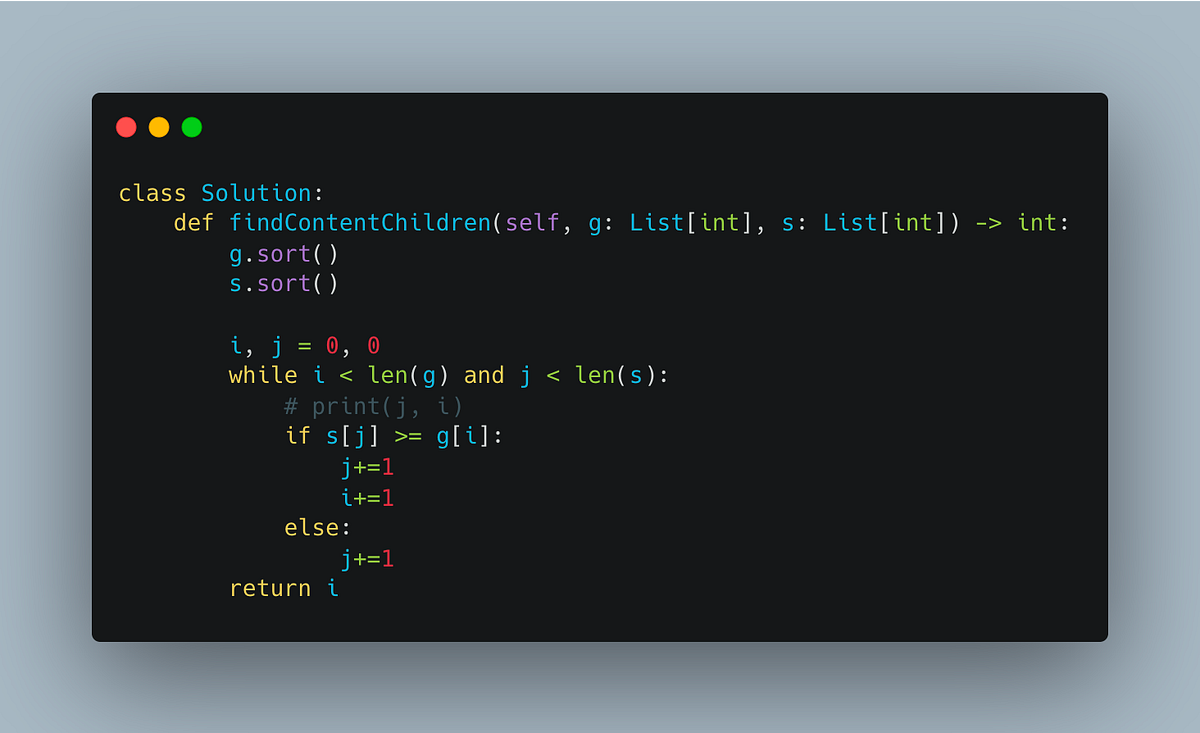 Leetcode 455. Assign Cookies - Saicharan papani - Medium