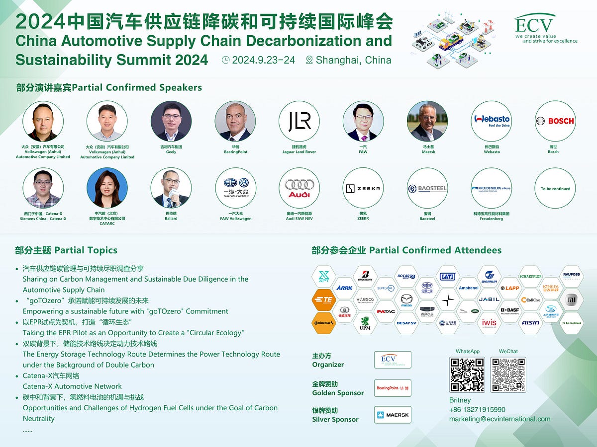 The lineup of companies participating in China Automotive Supply Chain Decarbonization and ...