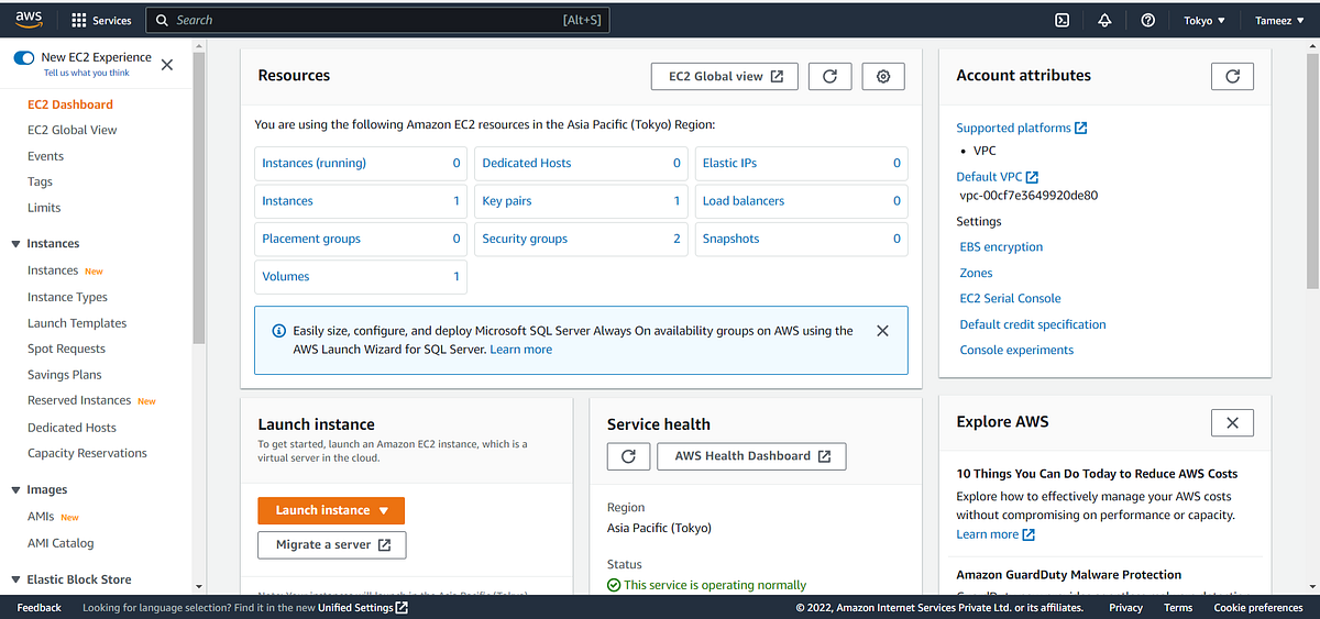 Creation of EC2 Instance - tameez - Medium