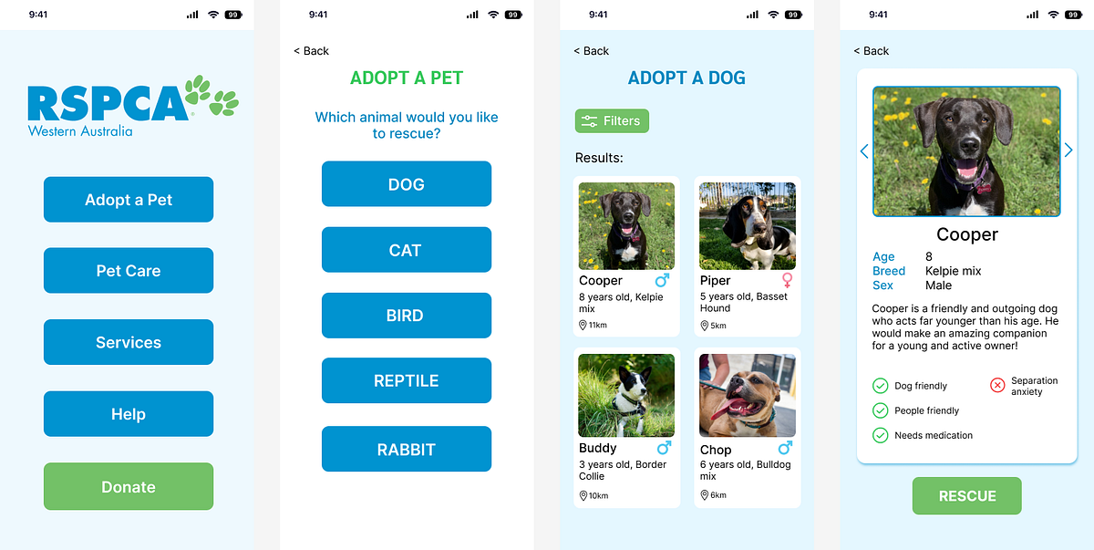 Design Concepts for an RSPCA Pet Care App | by Leah | Apr, 2024 | Medium