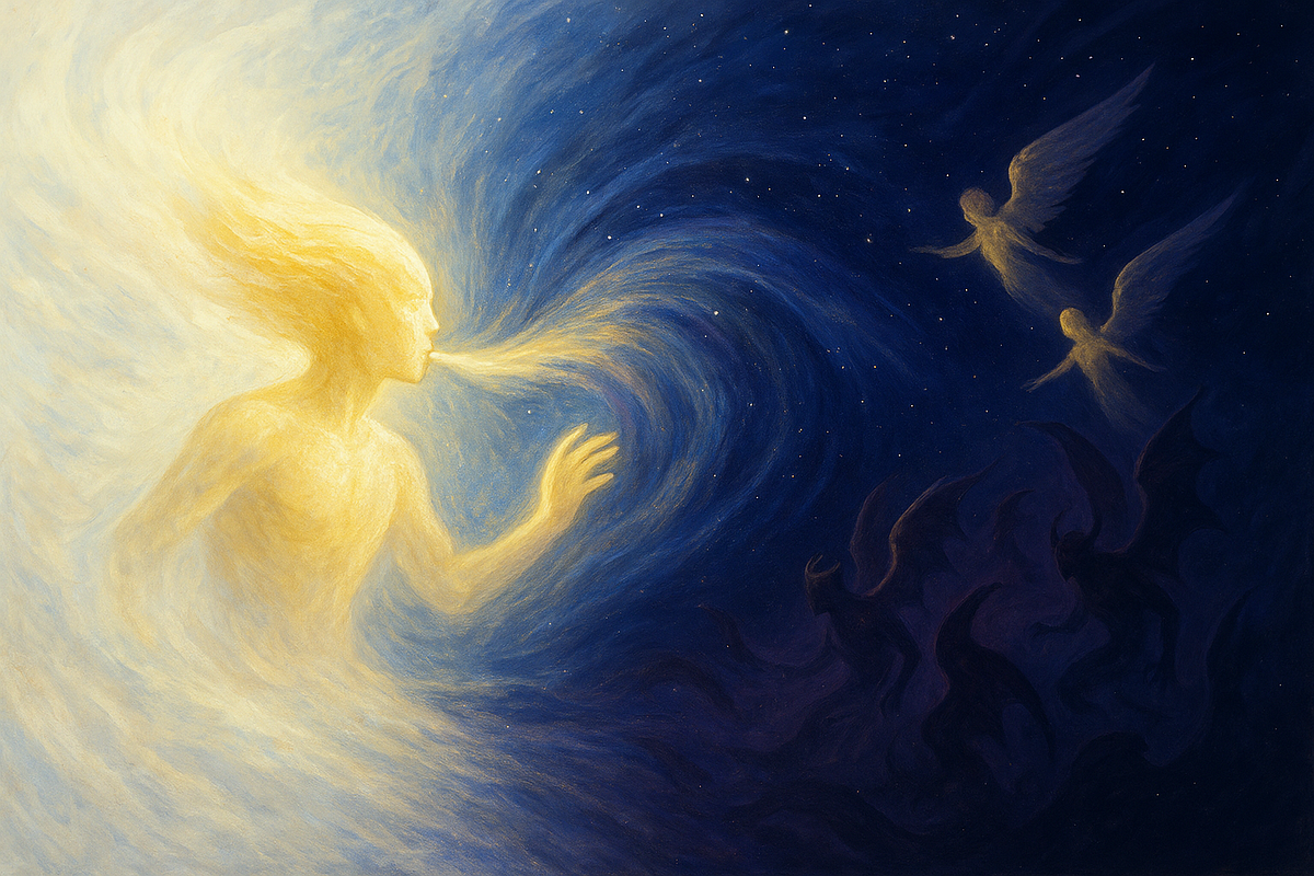 The Breath of the Beginning. A primordial breath awakens the Creator ...