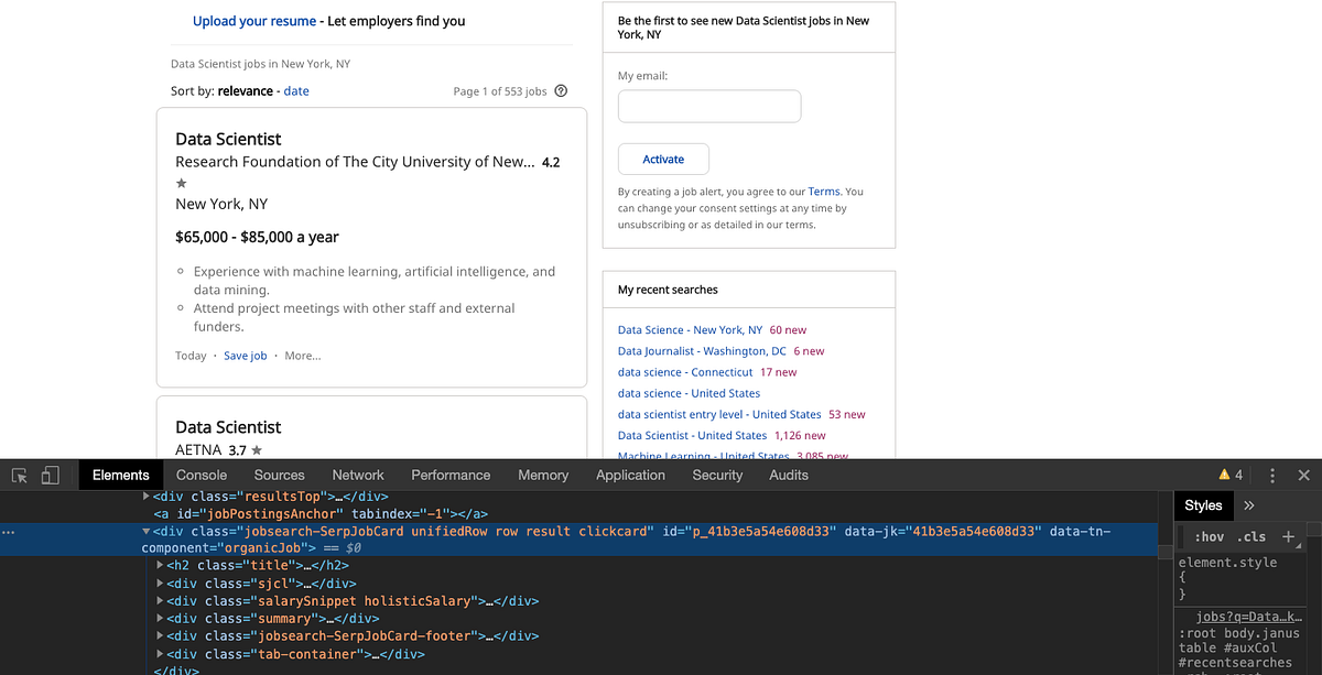 How Web Scraping Can Aid Your Job Search | by Daniel DiNicola | Medium